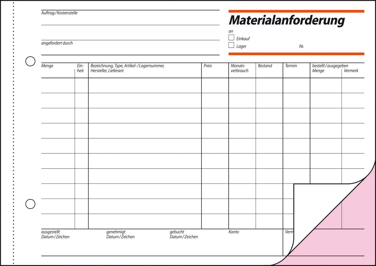Materialanforderungen von Sigel